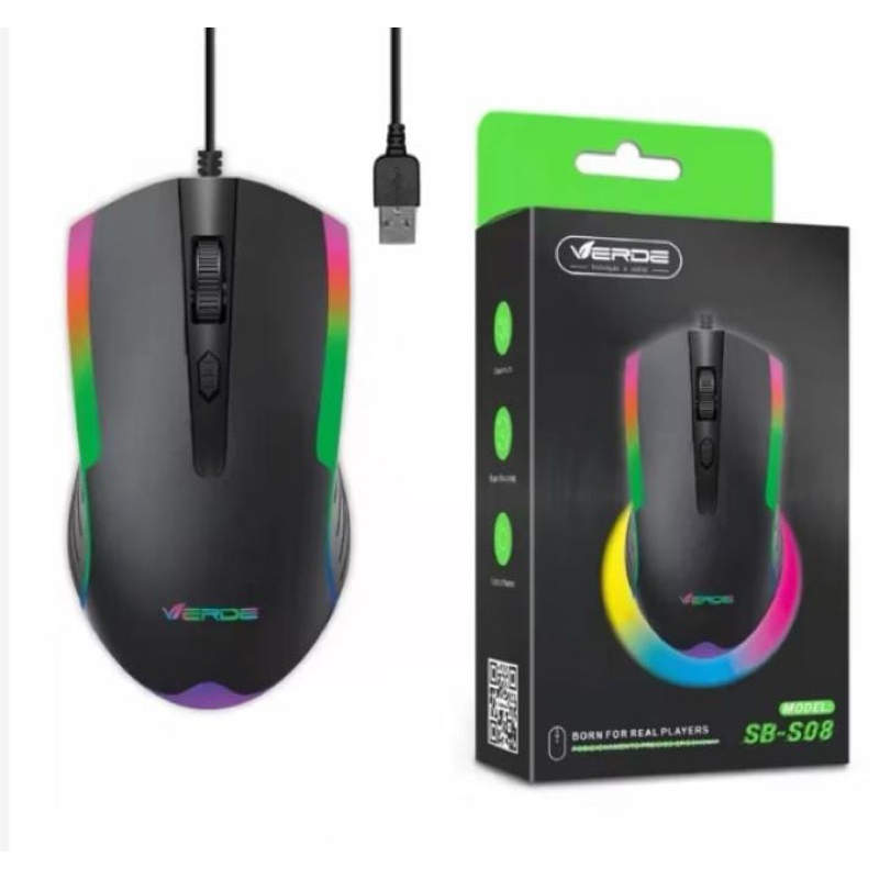 🎮 Mouse Gamer RGB Verde SB-S08 Com Fio – Precisão e Performance para E ...