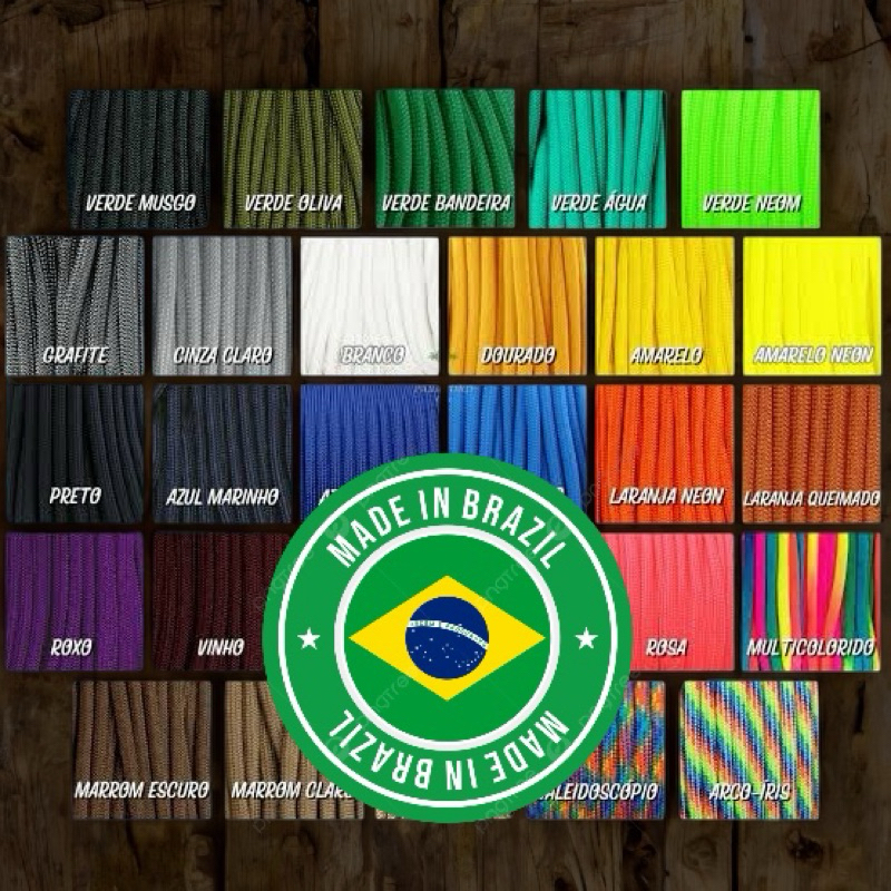 Paracord 550 4 mm 7 Filamentos 10 Metros Várias Cores Corda Cordel ...