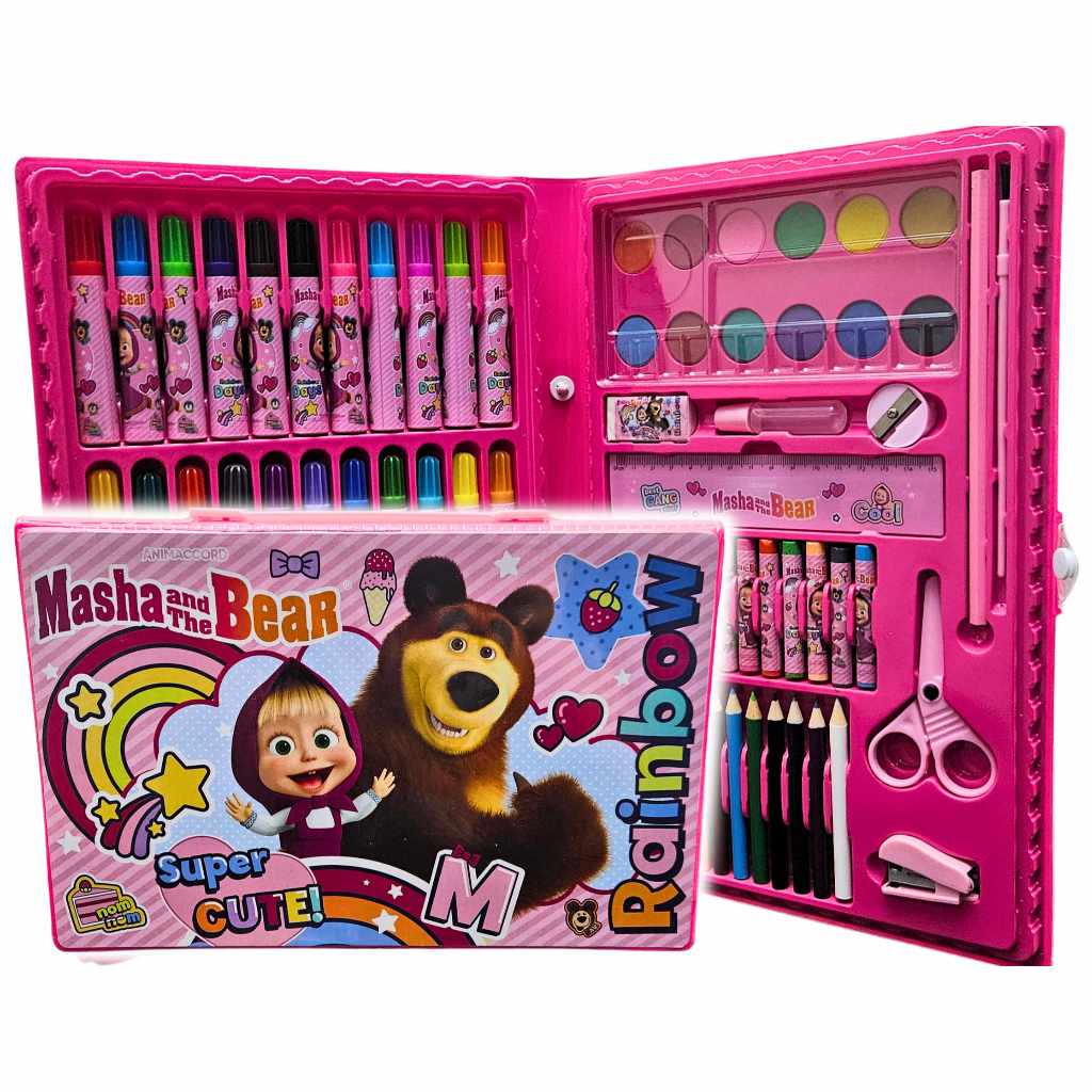 Maleta kit de material infantil para desenho - Masha e o Urso - 86 ...