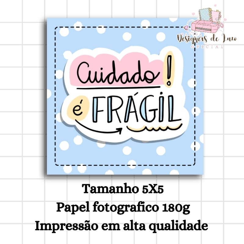 Kit 48 Cartões tag "Cuidado Frágil", agradecimento ao cliente, tag para ...