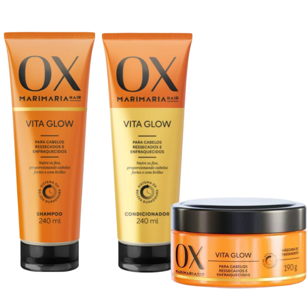 Kit OX Vita Glow Mari Maria shampoo condicionador e máscara | Shopee Brasil