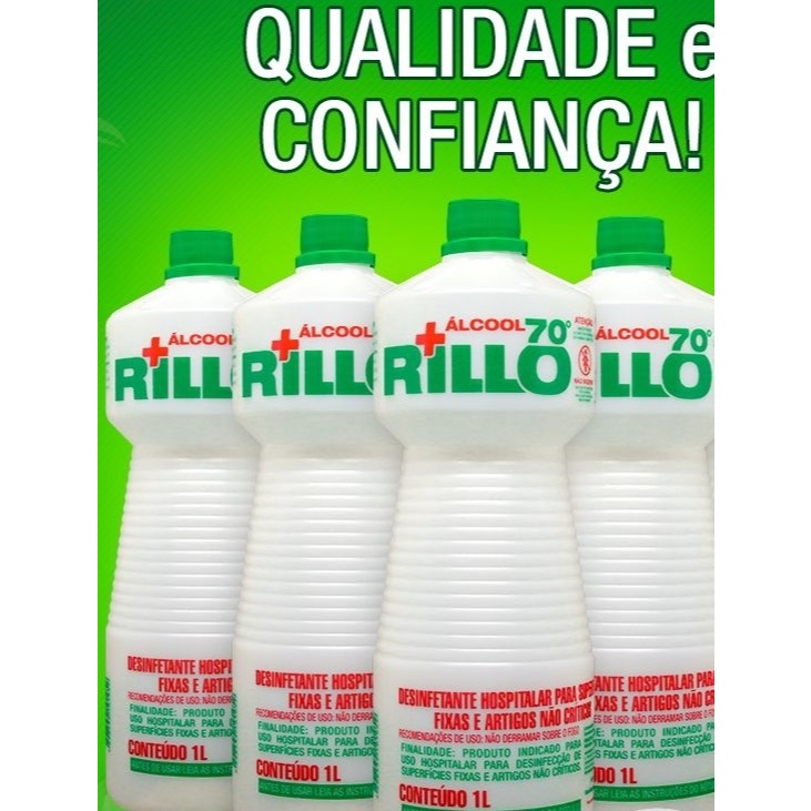 KIT-RILLO-CAIXA COM 12 FRASCOS DE 1LT-_ - .-,ALC.LIQUIDO70,.- CAIXA COM ...