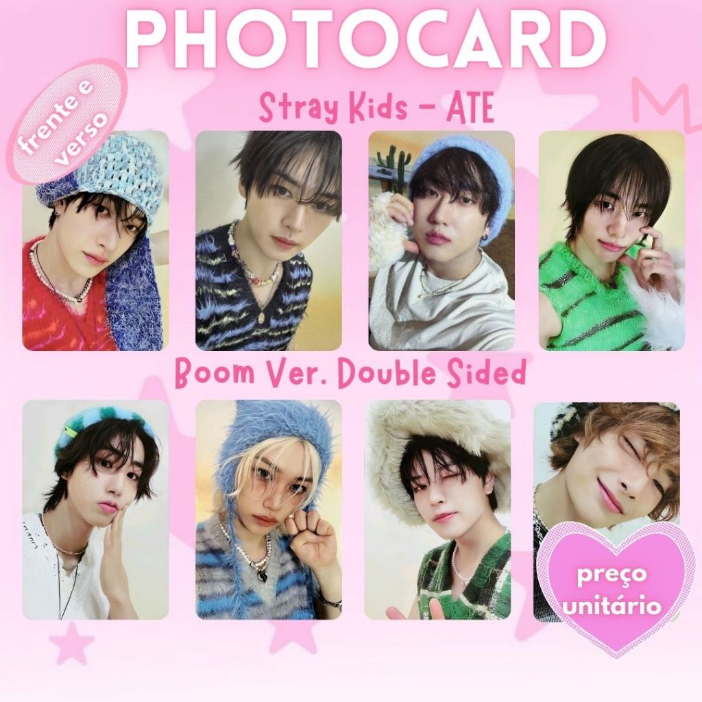 Photocard Fanmade Stray Kids ATE (Boom Ver. Double Sided) | Shopee Brasil