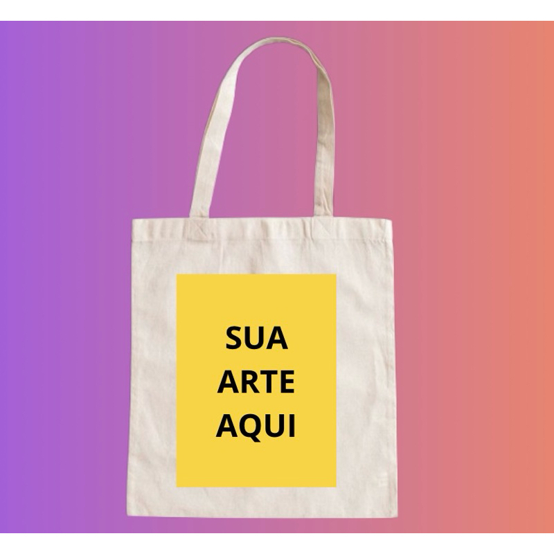 Sacola ecobag personalizada bolsa ecológica sustentável, estampada com sua arte ou logo. 100% ...