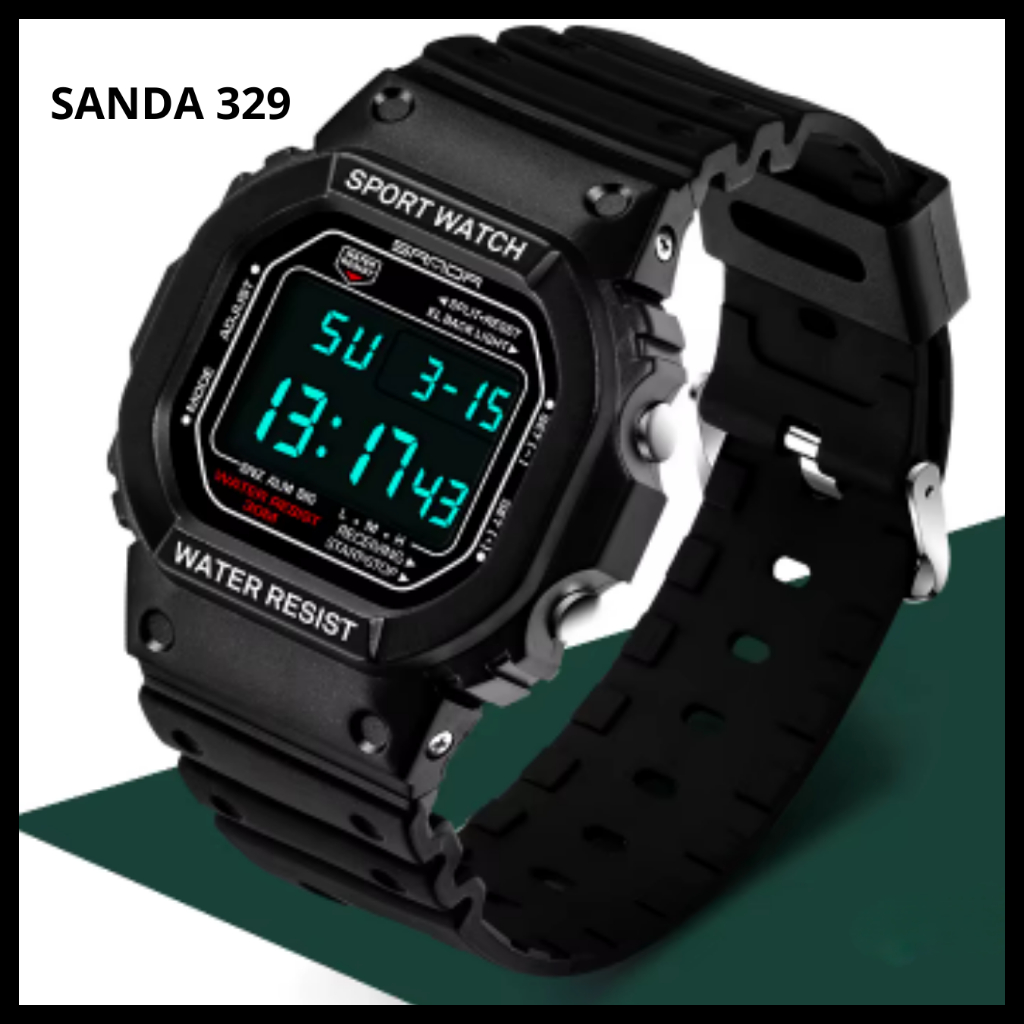 Relógio Sanda 329 Digital Esportivo Militar Quadrado Unissex | Shopee Brasil