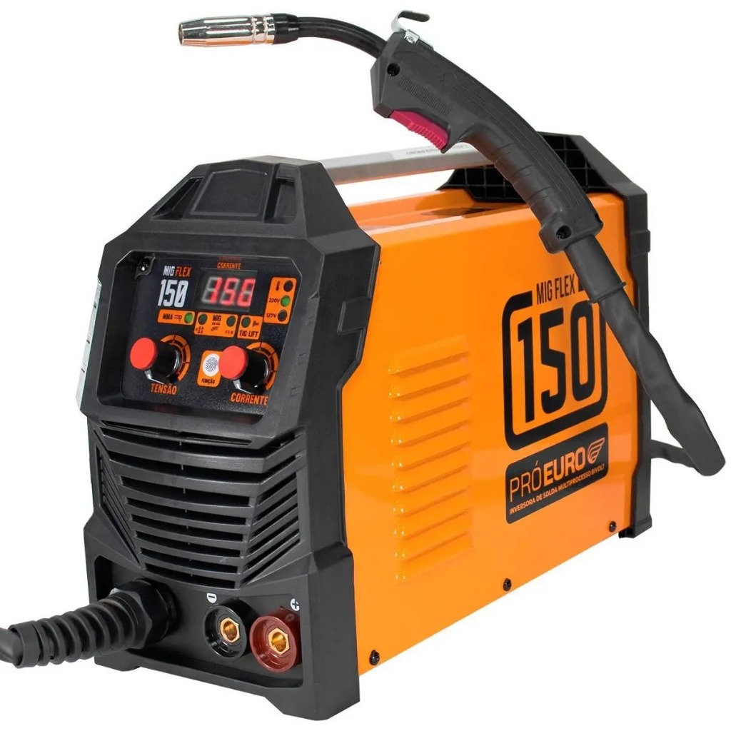 Máquina Solda Mig 150a Sem Gás 3 Em 1 Tig Lift Eletrodo Bivolt - Pró Euro | Shopee Brasil