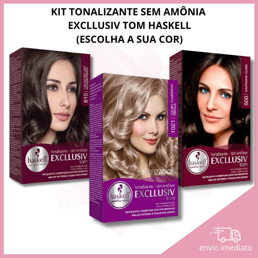 KIT TONALIZANTE SEM AMÔNIA EXCLLUSIV TOM HASKELL (ESCOLHA A SUA COR ...