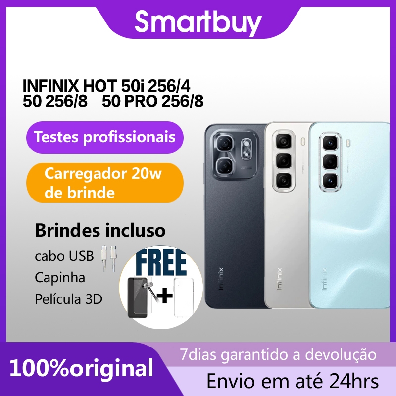 Infinix Hot 50i, 256GB e 4GB RAM, Câmera 48MP, Processador MediaTek ...