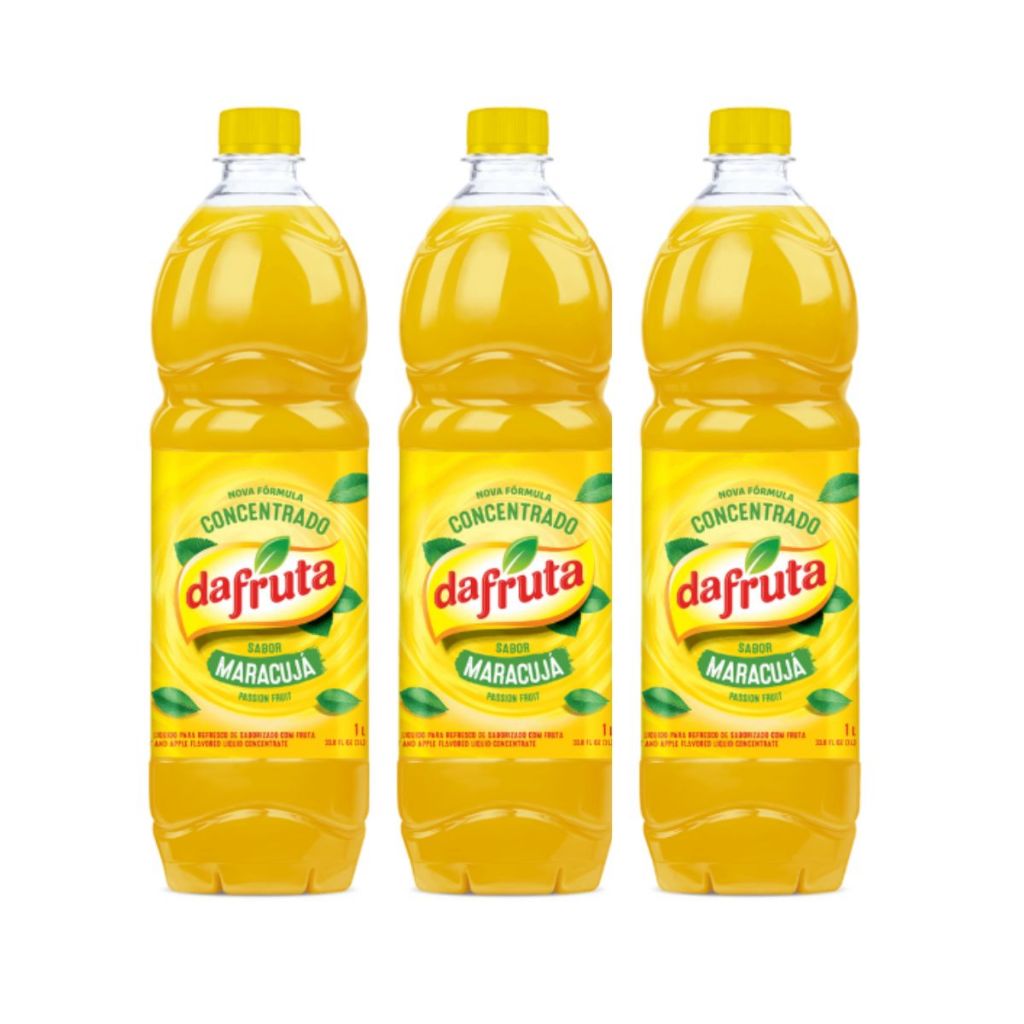 Kit C/3 Suco Concentrado Dafruta Maracujá 1 Litro | Shopee Brasil