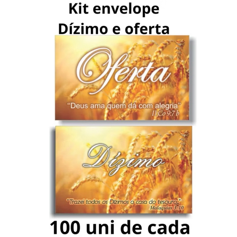 Kit Envelope Dízimo e Oferta pacote com 100 unidades | Shopee Brasil
