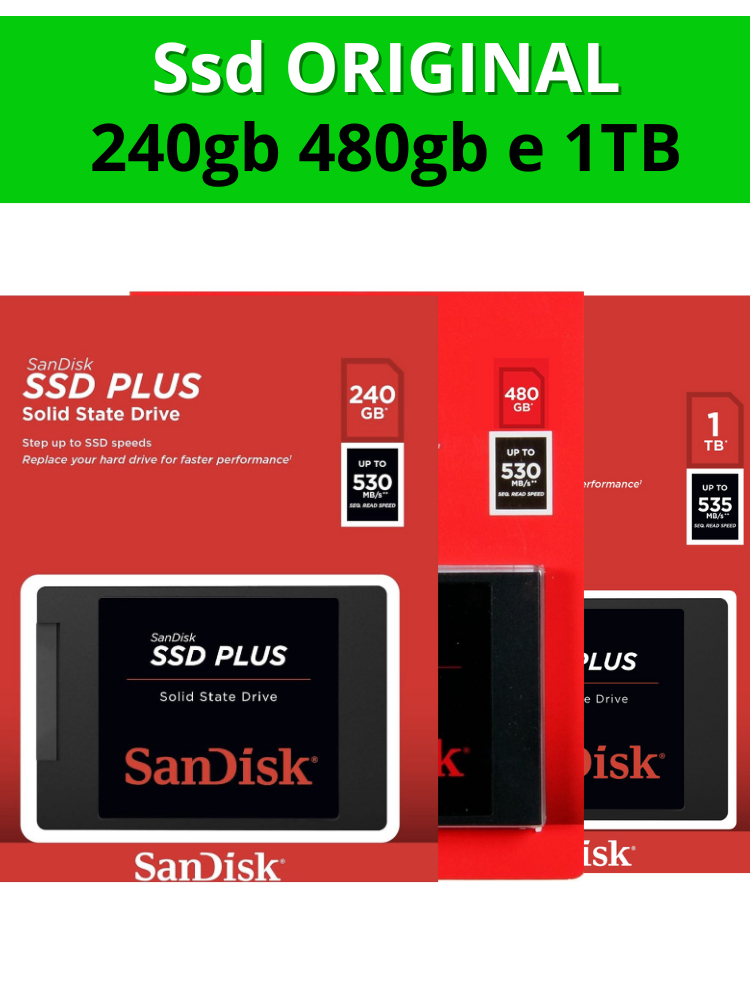 SSd 240gb/250gb/480gb/1Tb SSd Original Sandisk Plus Interno para Pc ...