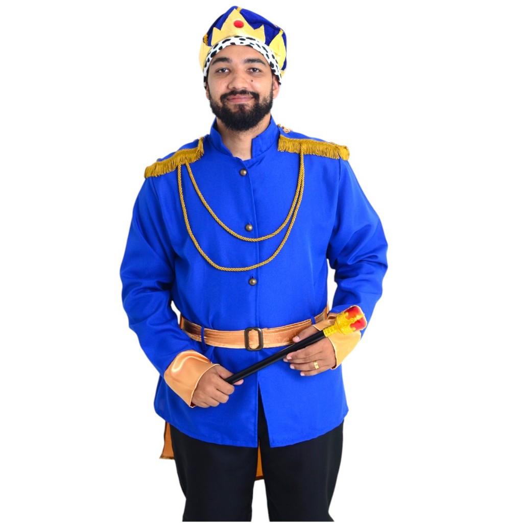Fantasia Príncipe + Chapéu + Cetro Cajado - Infantil E Adulto - Cosplay ...