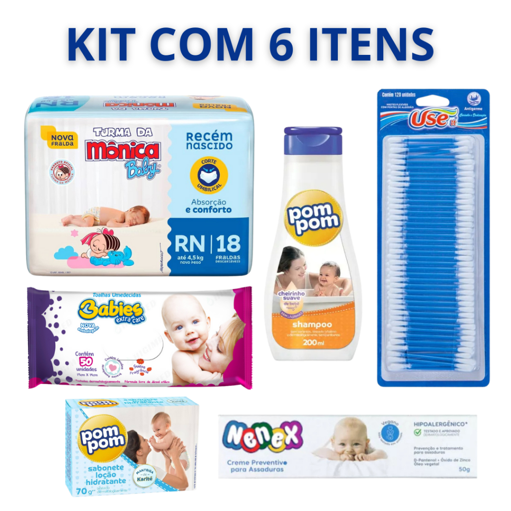 Kit Chá de bebê 6 Itens - Turma da Mônica | Shopee Brasil