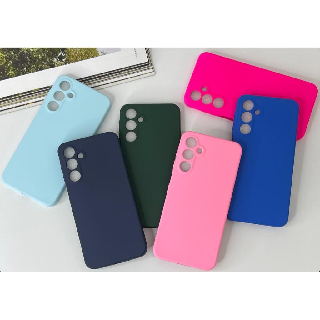 Kit Protetora Capinha - A16 - Com Película 3D Samsung Silicone Aveludado Capa de Celular Case ...