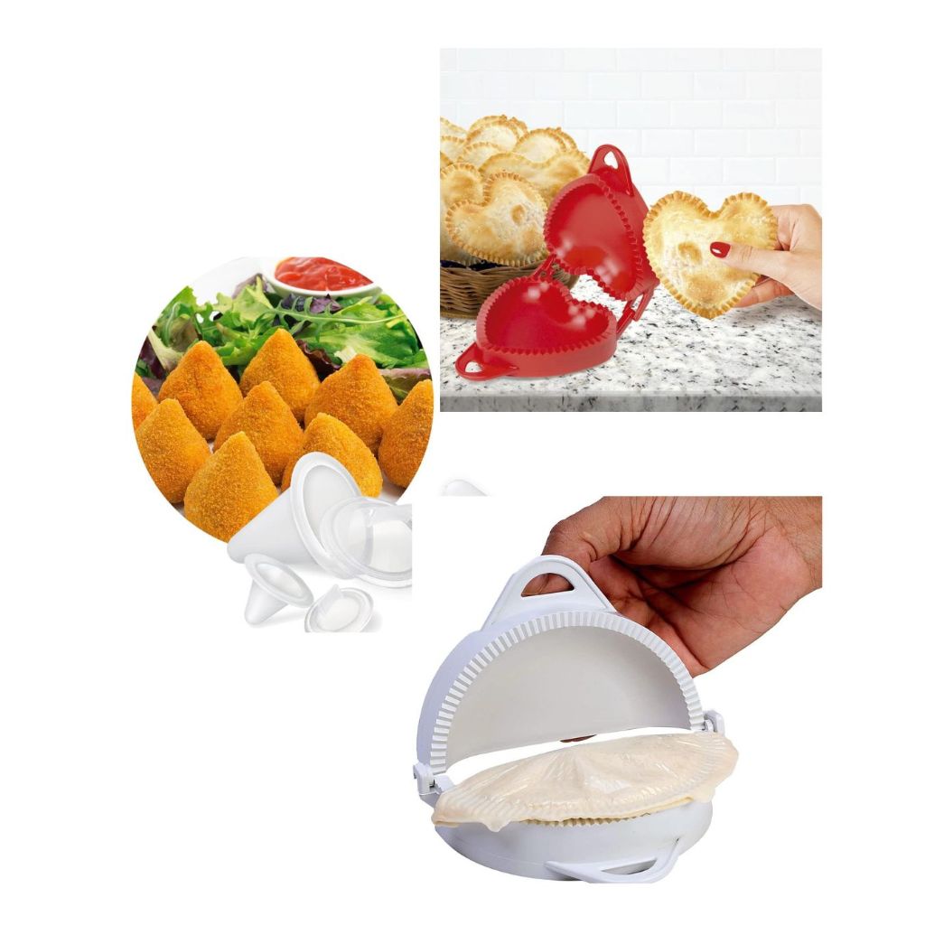 Formas Pastel Coxinha Coração | KIT COMPLETO (3 itens - 9 peças ...
