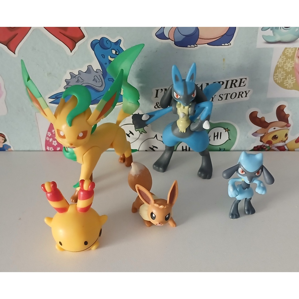 BONECO ACTION FIGURE MINIATURA POKEMON JAZWARES WCT LEAFEON RIOLU ...