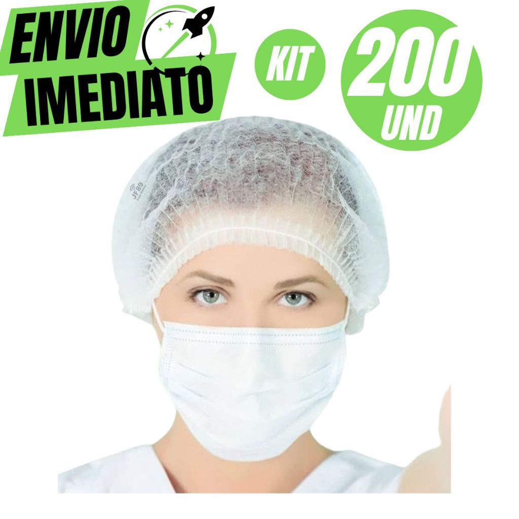 Kit Com 200 Touca TNT Descartável para Procedimentos Estéticos Clínicas ...