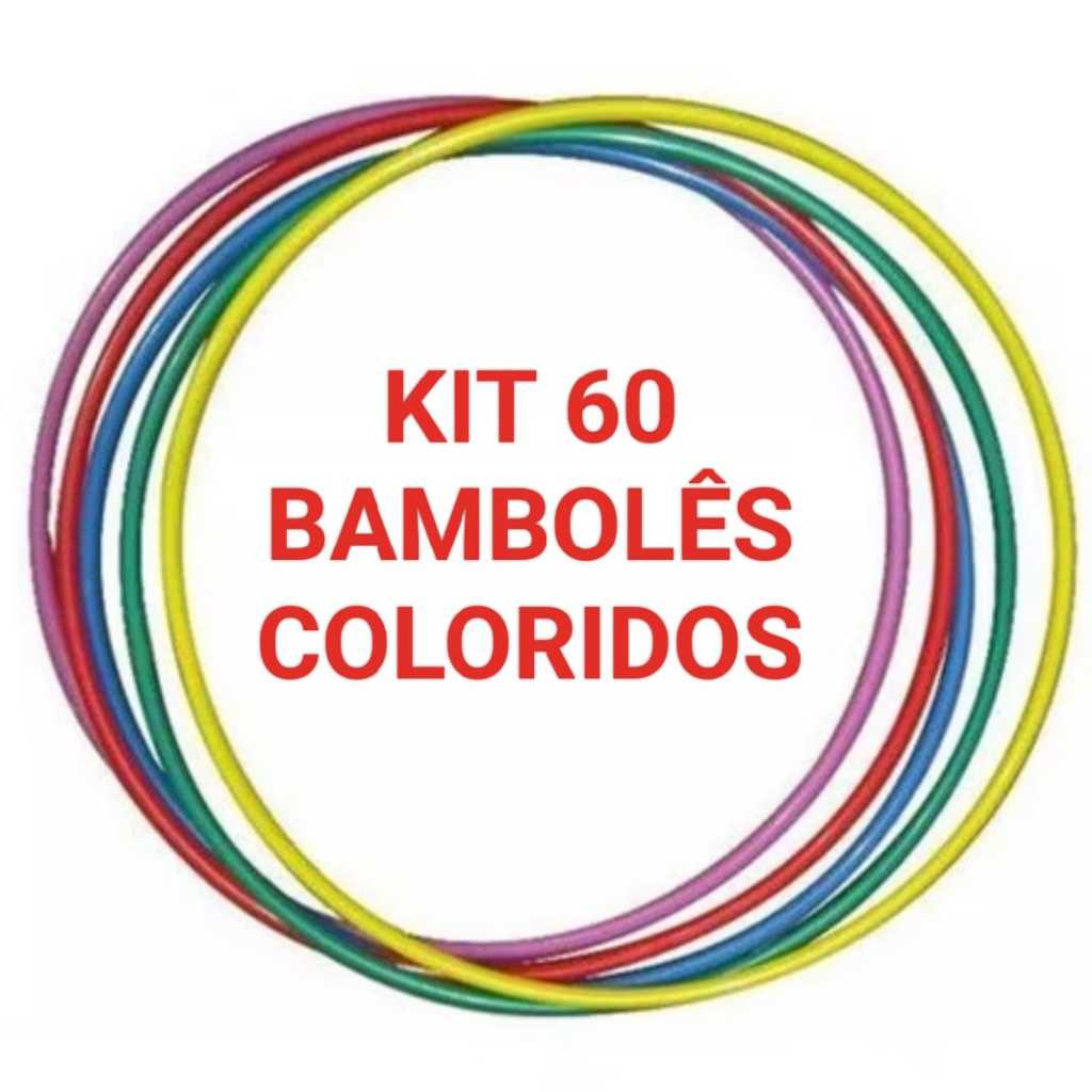 Bambolê Colorido kit 60 unidades escolha os tamanhos 50cm ou 65cm ...