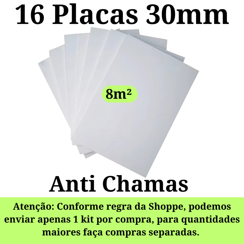 Kit 16 Placas de Isopor Eps Antichamas Isolamento Termico 1000x500x30mm ...
