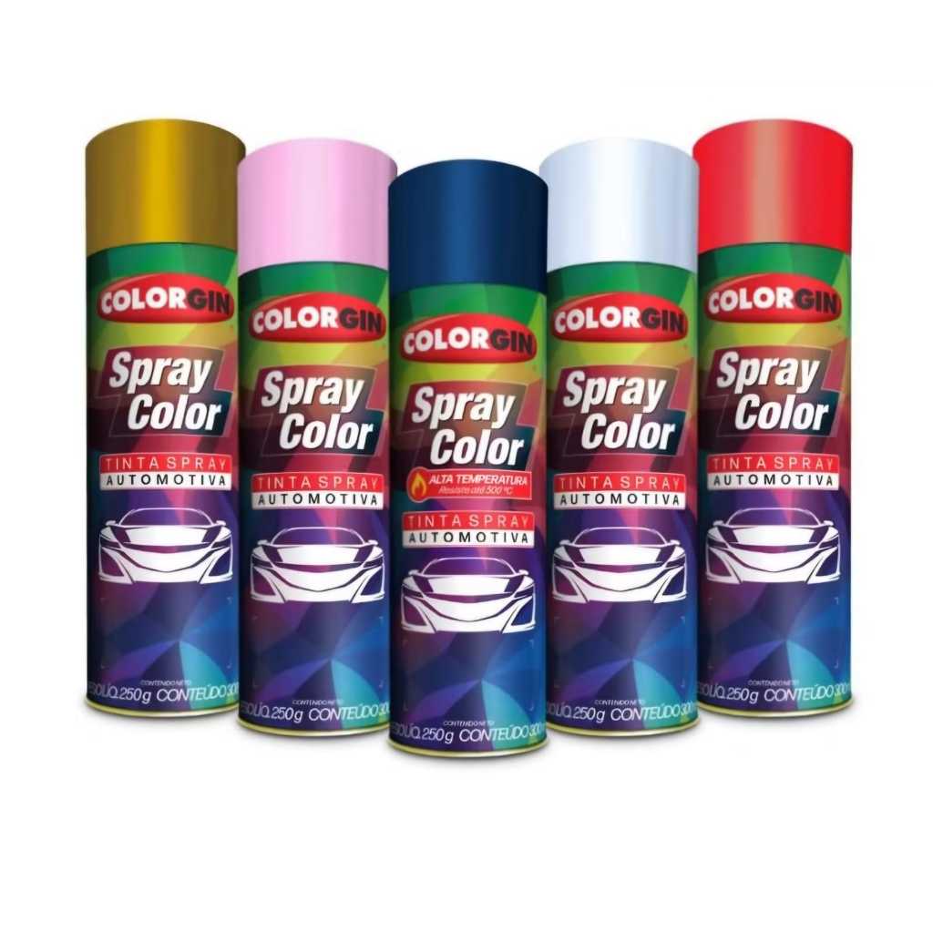 Spray automotivo brilhante diversas cores Colorgin 300ml Lazuril ...