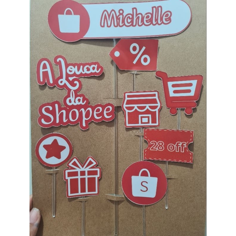 Topo de bolo a Louca da Shopee (Topper) | Shopee Brasil