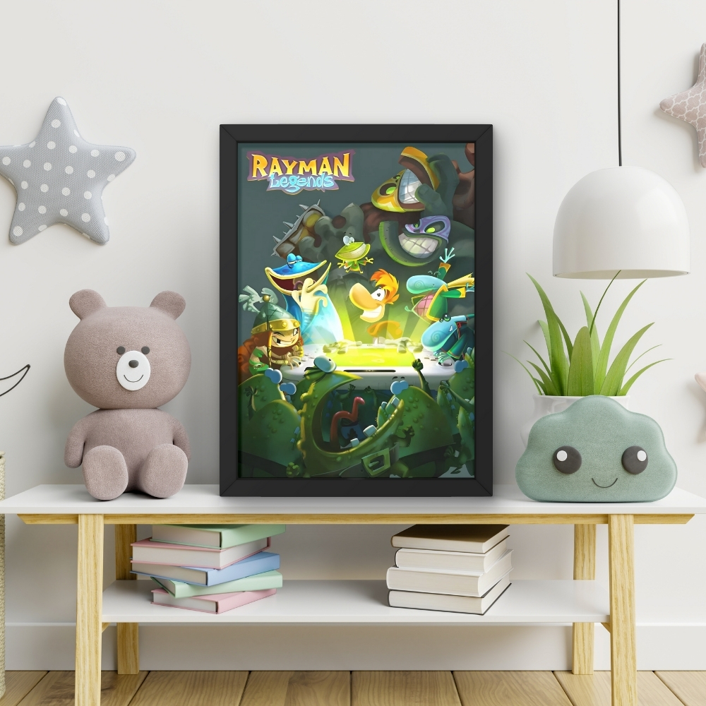 Quadro Decorativo Com Vidro e Poster Rayman Personagens Clássicos A4,A3 ...