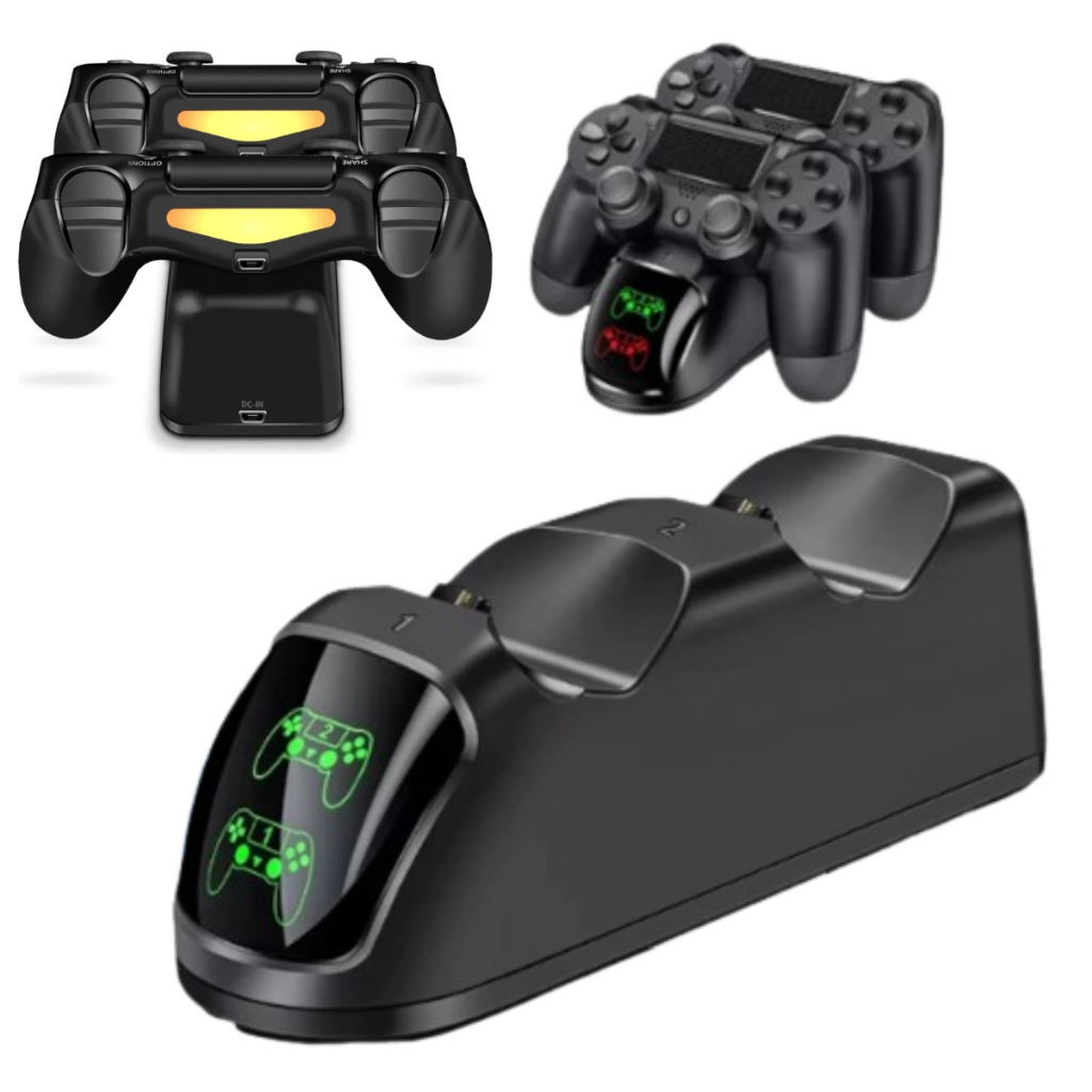 Base Suporte de Controle Ps4 Playstation Duplo De Mesa Com Carregador e ...