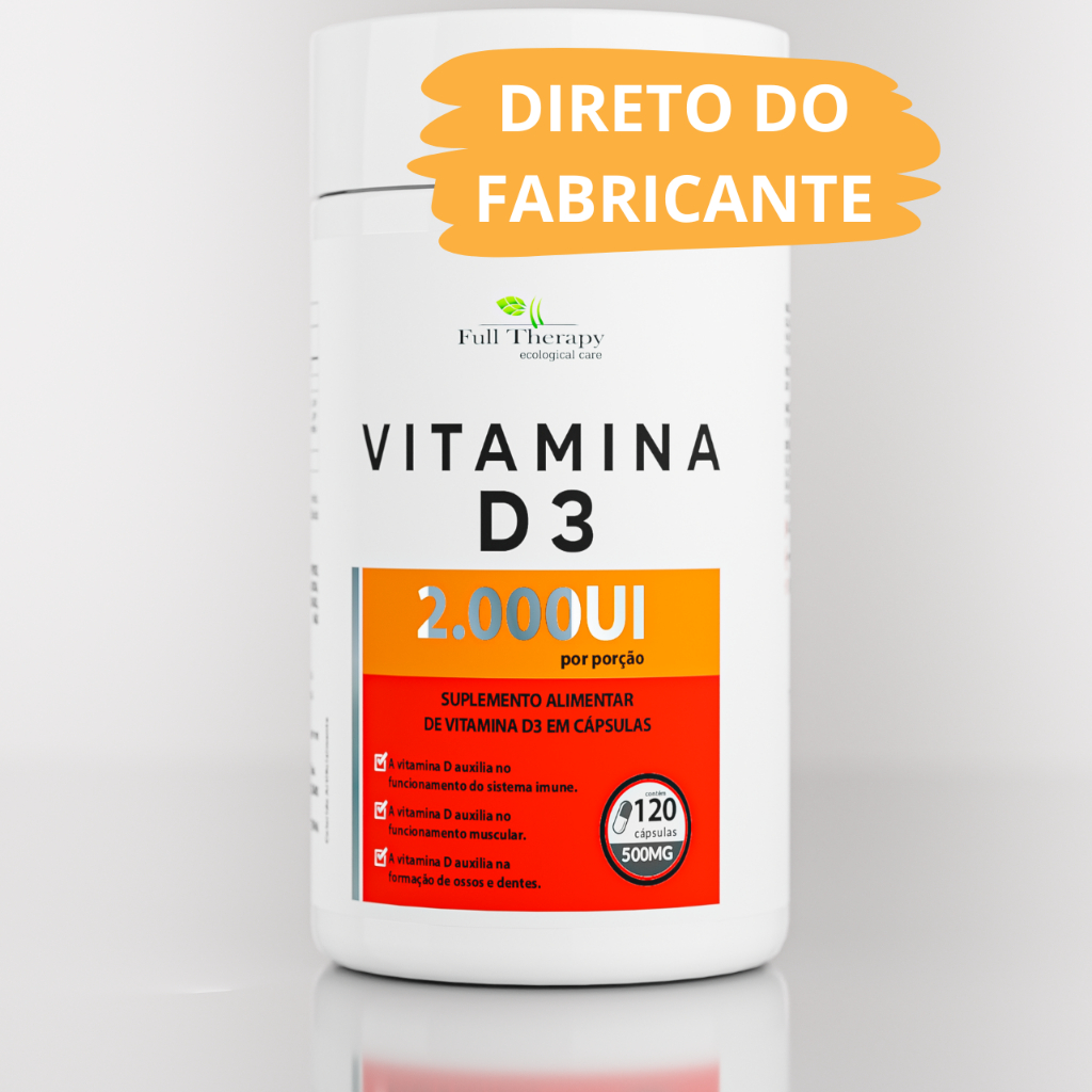 VITAMINA D3 120 CAPSULAS ALTA CONCENTRAÇÃO 2.000UI POR DOSE FULL ...