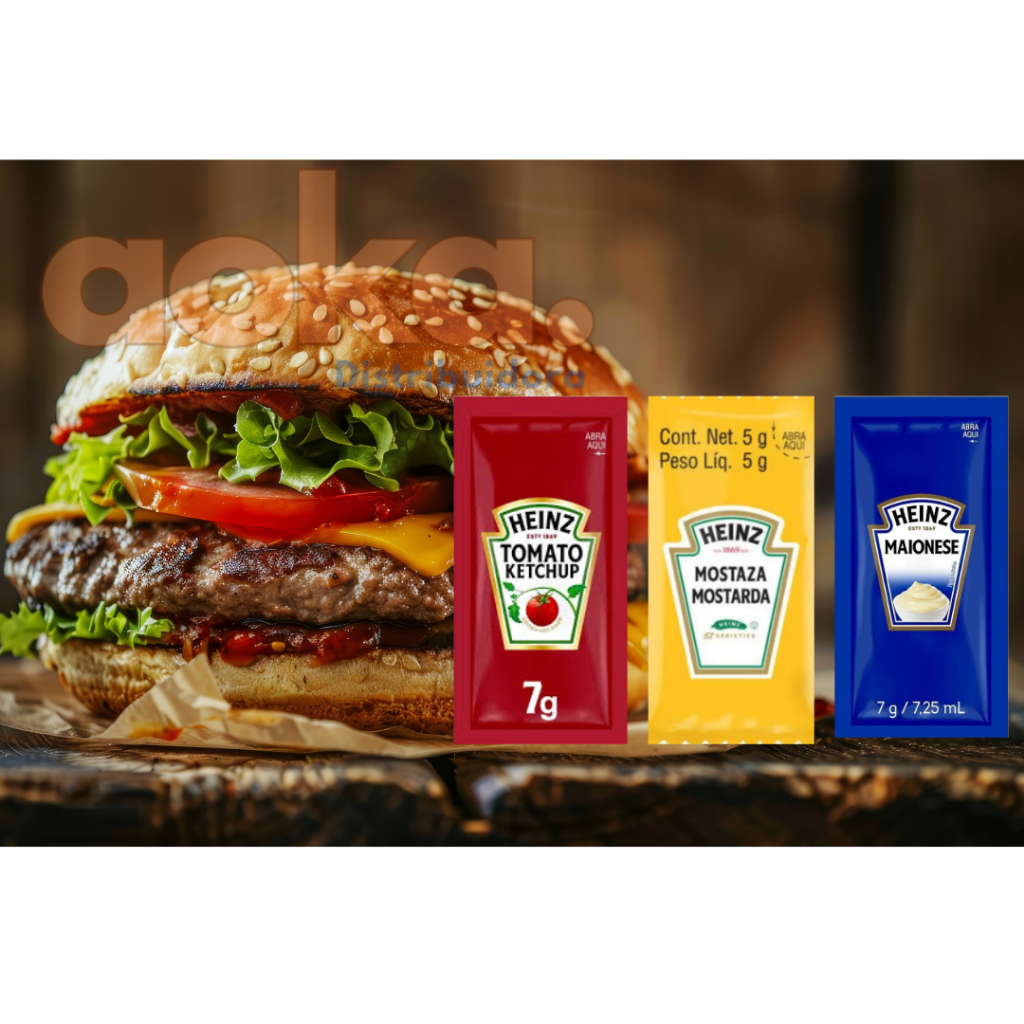 Sachês Ketchup Mostarda e Maionese Heinz Combo 100 unidades | Shopee Brasil