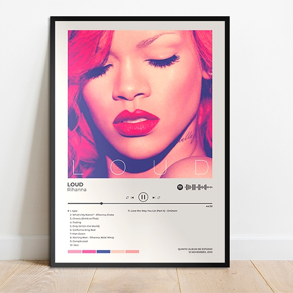 Quadro Placa MDF Spotify Rihanna Loud A Girl like Me Good Girl Gone Bad ...