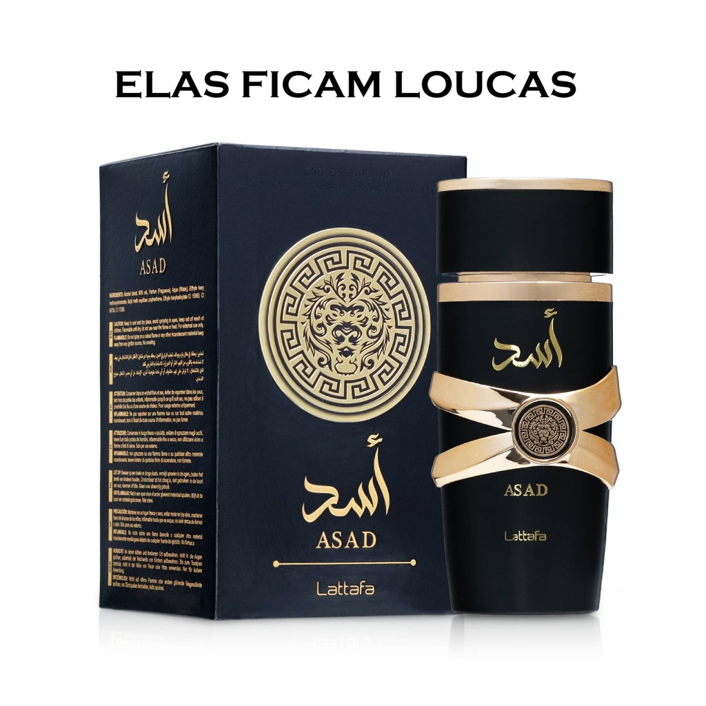 Perfume árabe masculino EAU De Parfum Asad black (preto)100ml Original ...