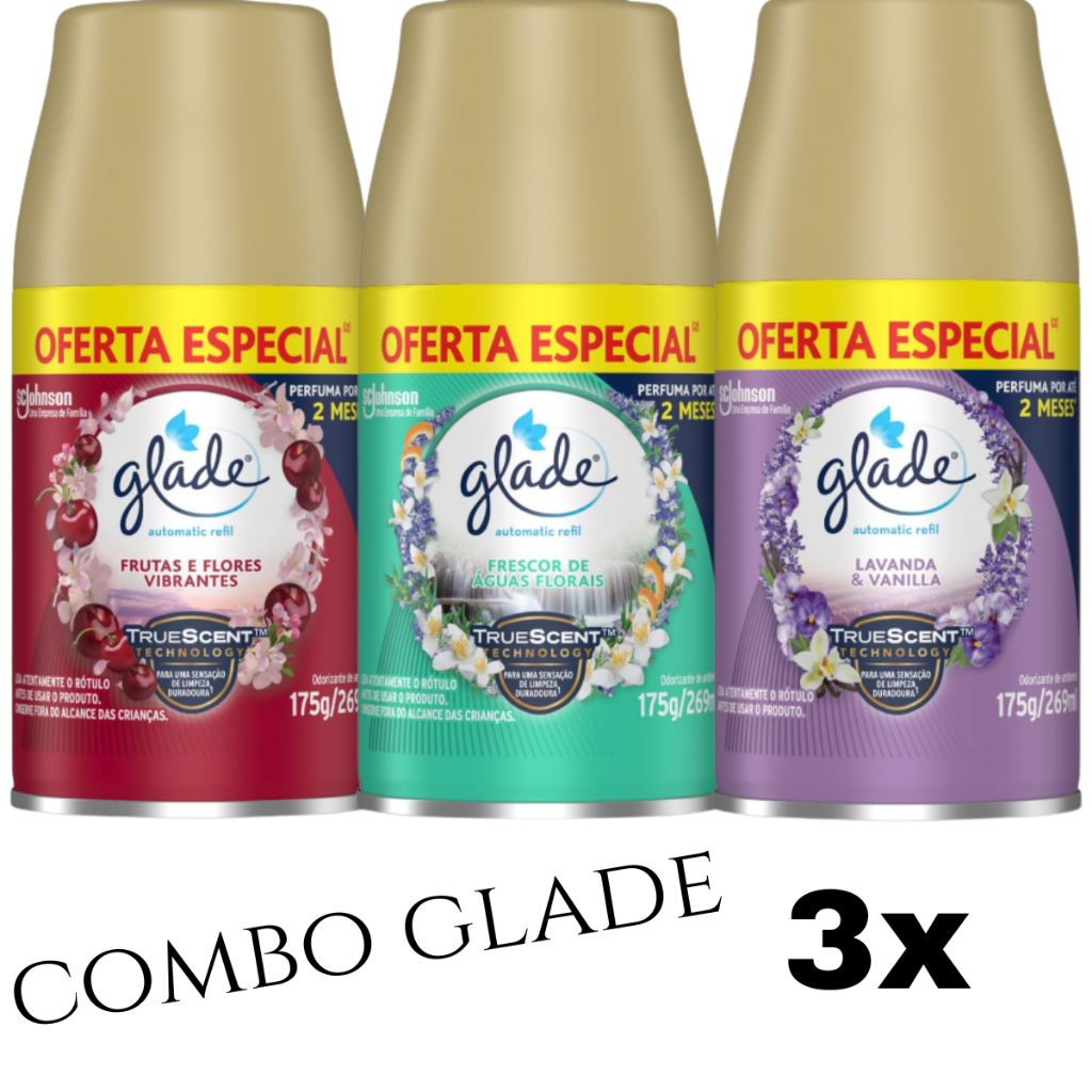 Combo Odorizador de Ambiente Glade Refil Automatic 269ml | Shopee Brasil