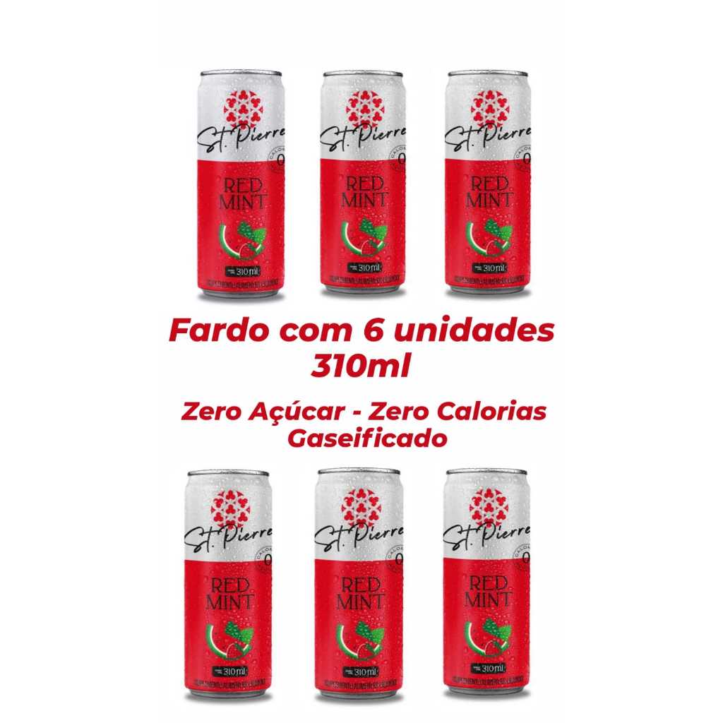 Bebida Gaseificada Red Mint Sem Açúcar Sem Calorias 310ml - Fardo 6 ...