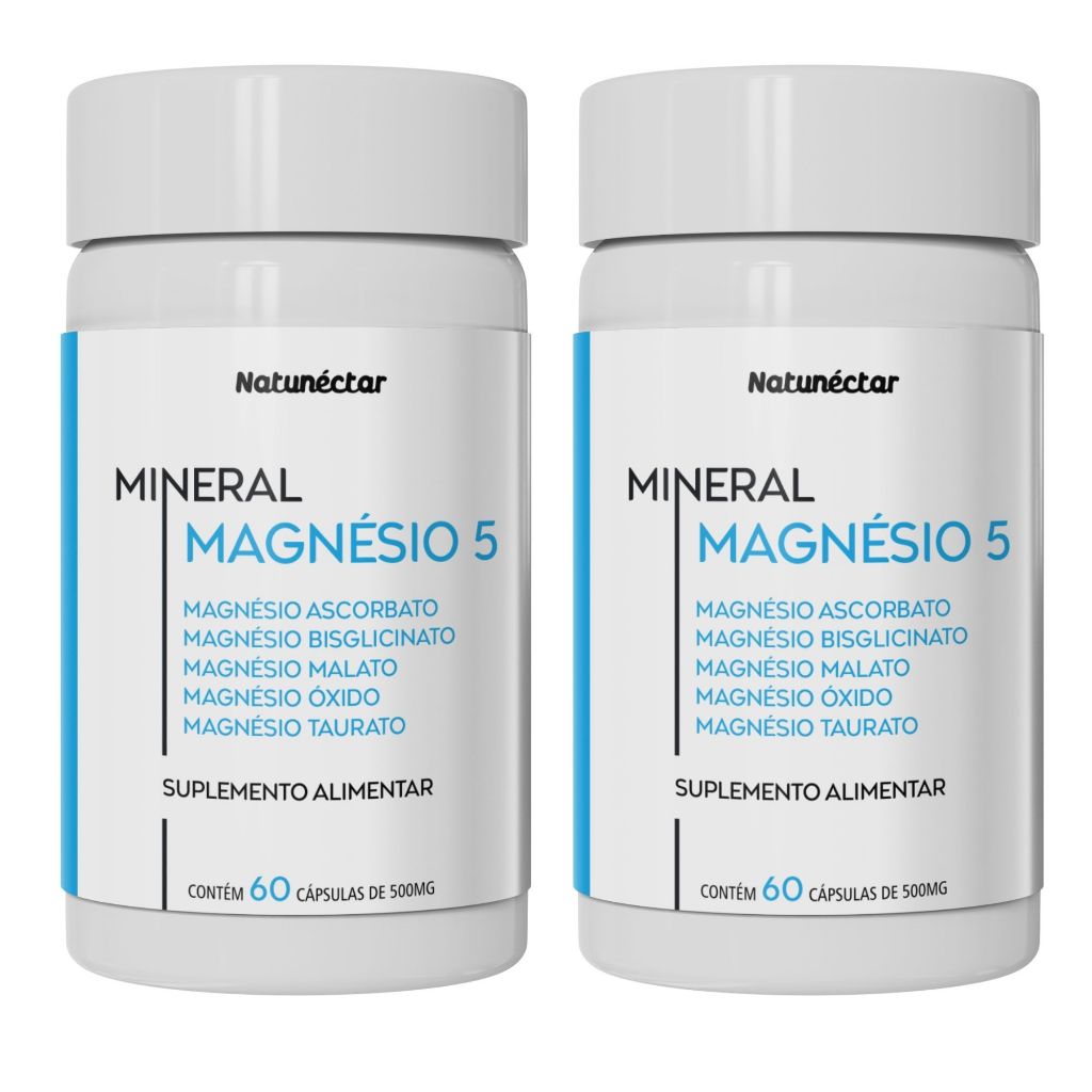 Kit Combo 02 Unidades Suplemento Magnésio 5 – Total 120 Cápsulas ...