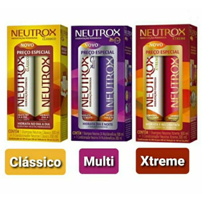Kit Neutrox Clássico / Multibenefícios / Xtreme - Shampoo 300ml ...