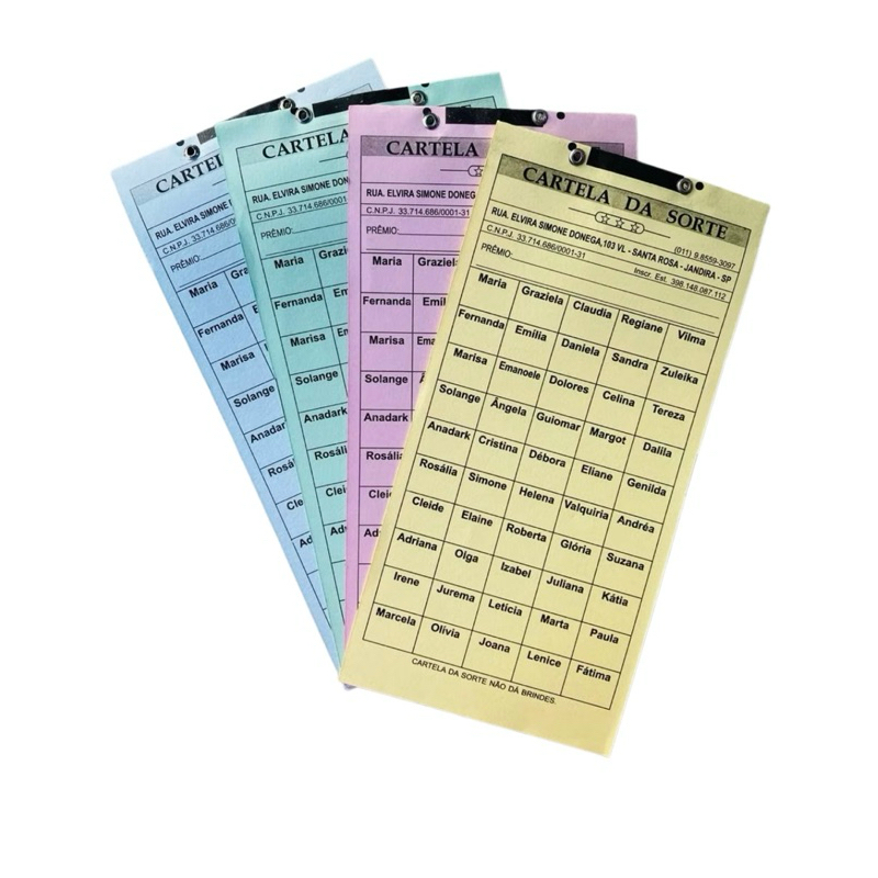 kit cartela de Rifa 100 Nomes | Shopee Brasil