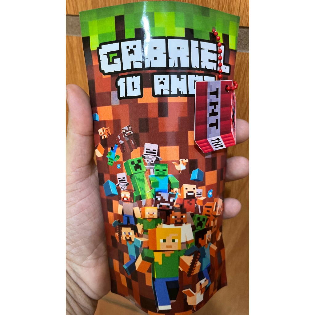 Saco Ziplock Personalizado Minecraft - 𝙏𝘼𝙈𝘼𝙉𝙃𝙊 𝘼𝙋𝙍𝙊𝙓. 𝟭𝟬𝙓𝟭𝟳,𝟱𝘾𝙈 ...