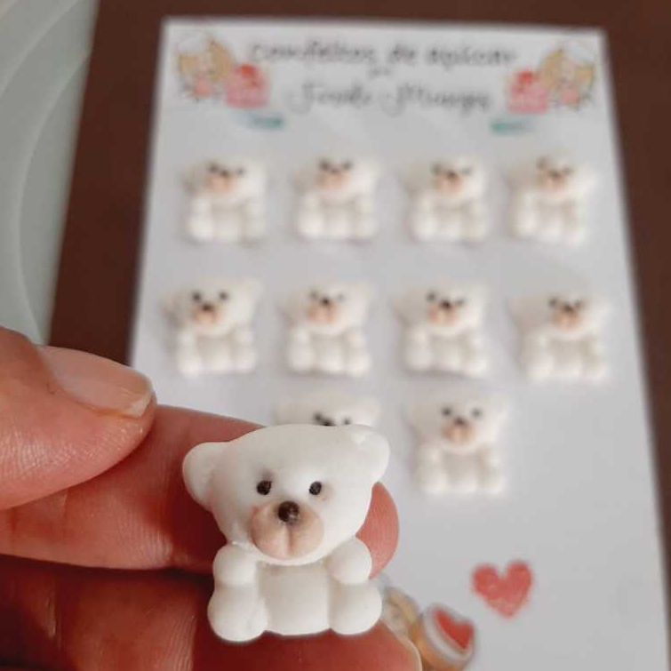 10 Apliques de Açúcar Pasta Americana URSO/URSINHO BRANCO | Shopee Brasil