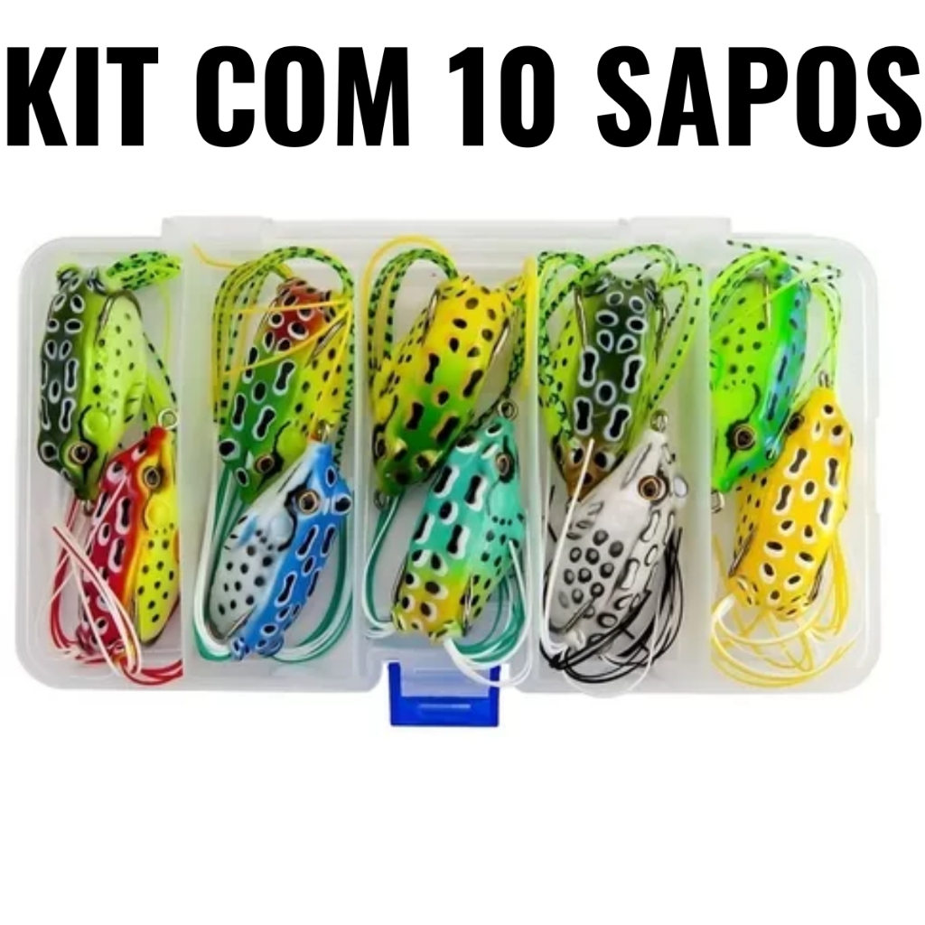 Isca artificial kit com 10 unidades+ estojo ou 5 unidades sem estojo ...