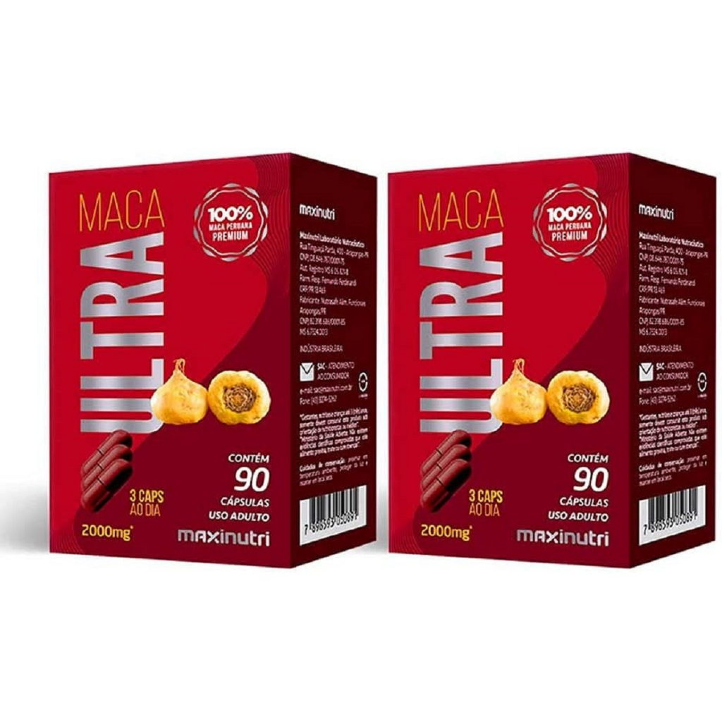 Kit 02 Maca Ultra Pura 2000mg Com 90 Cápsulas - Maxinutri | Shopee Brasil