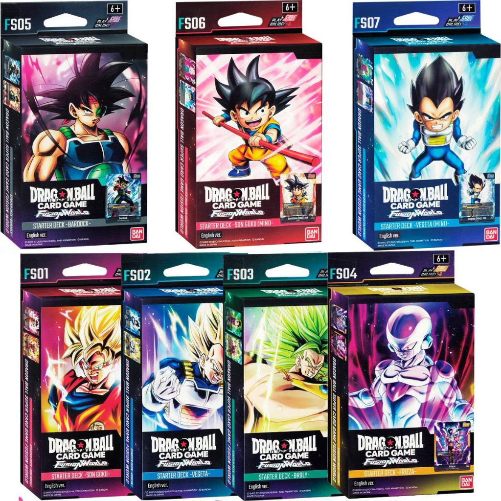 Kit 7 Dragon Ball Starter Deck Goku Bardock Vegeta Frieza Broly Mini ...