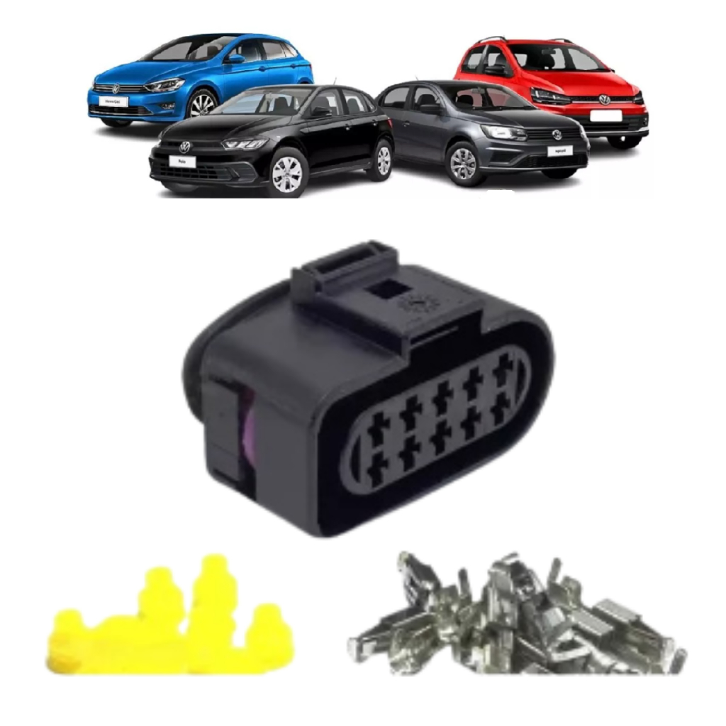 Kit Plug Conector Farol Foco Duplo Gol Saveiro Voyage G3 À G6 Spacefox ...
