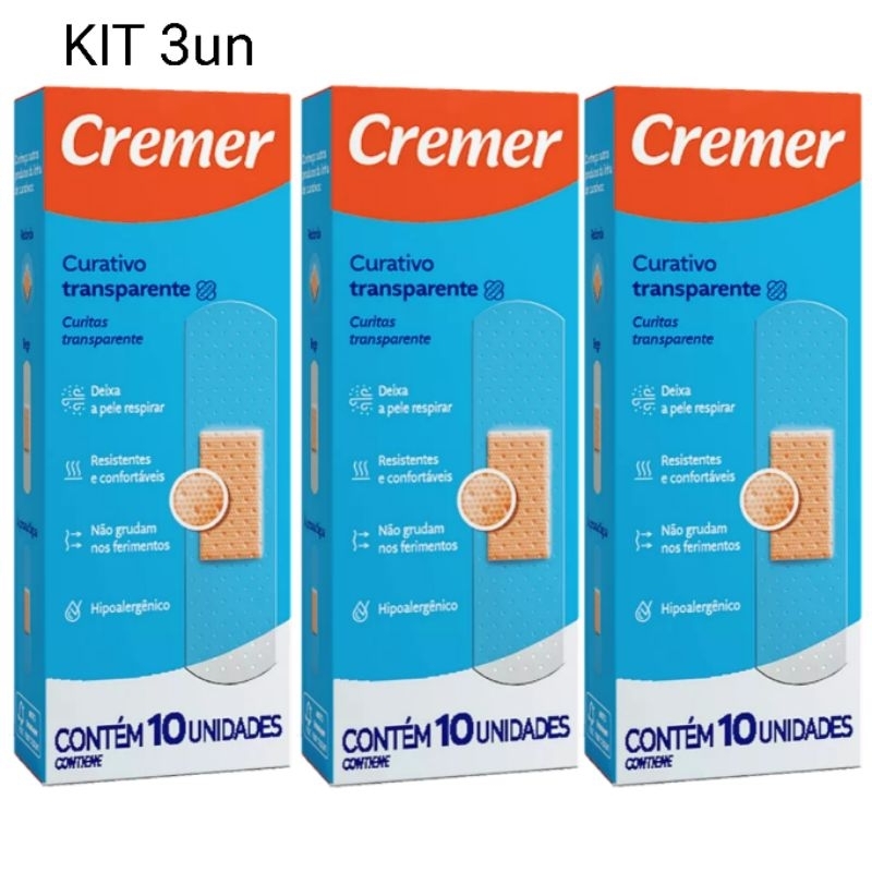 KIT 3 Curativo Cremer 10un Transparente | Shopee Brasil