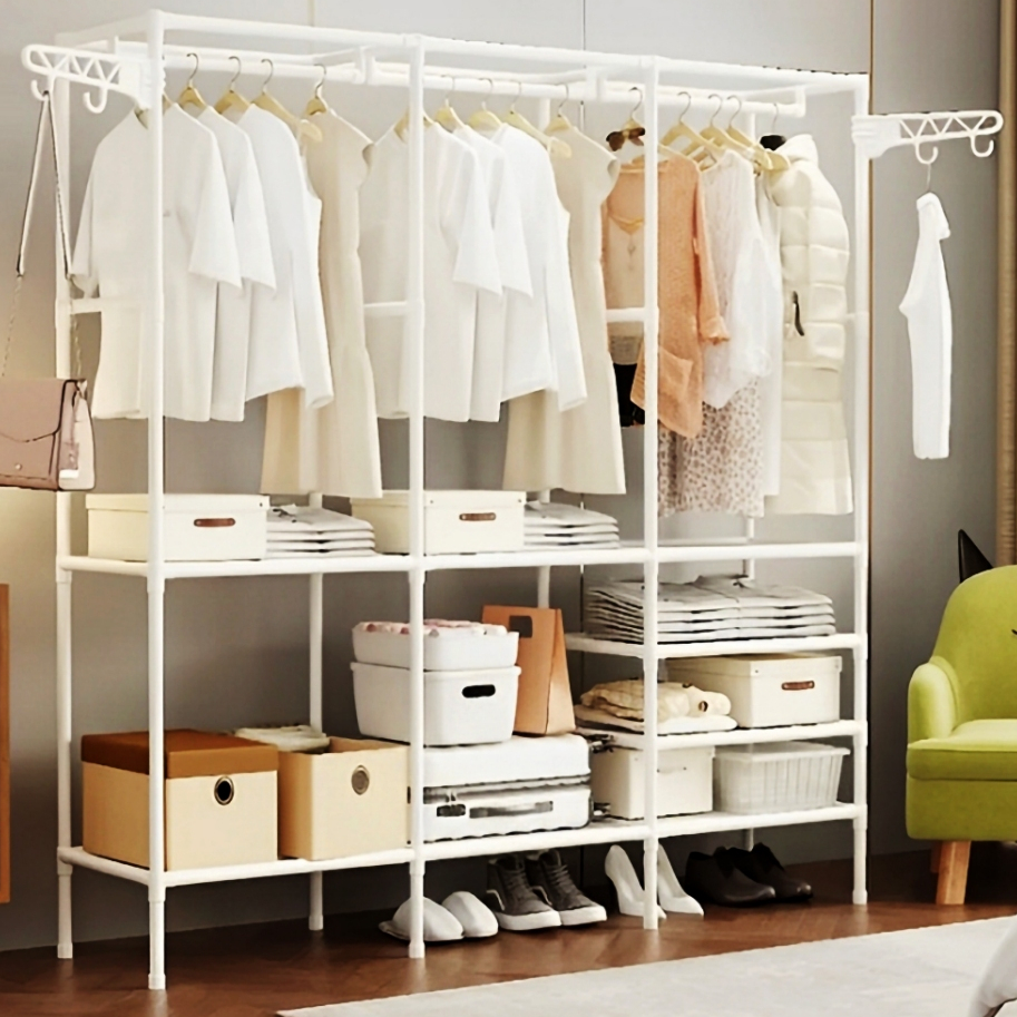 Guarda Roupa Arara Multiuso Cabideiro Organizador Aço Desmontável ...