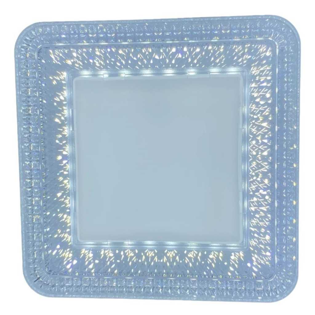 Kit 10 Painel Plafon Led Cristal Sobrepor Quadrado 25w Branco Frio ...