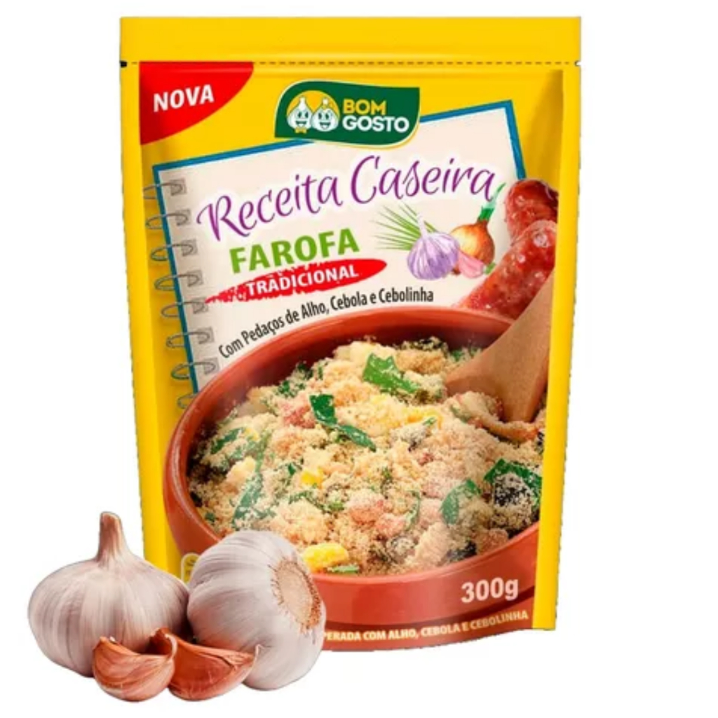 Farofa Temperada Tradicional Bom Gosto Receita Caseira 300g | Shopee Brasil