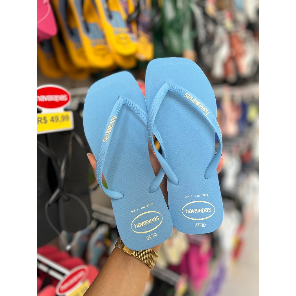 Havaianas Slim Square Logo Pop Up Original | Shopee Brasil