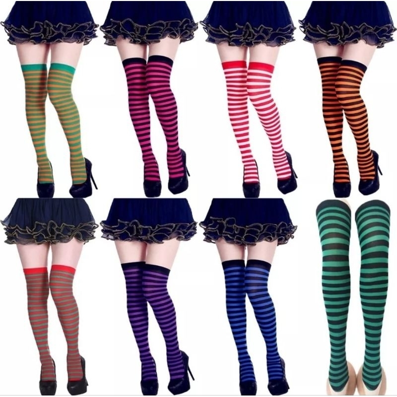 meias listradas coloridas variadas (par) | Shopee Brasil