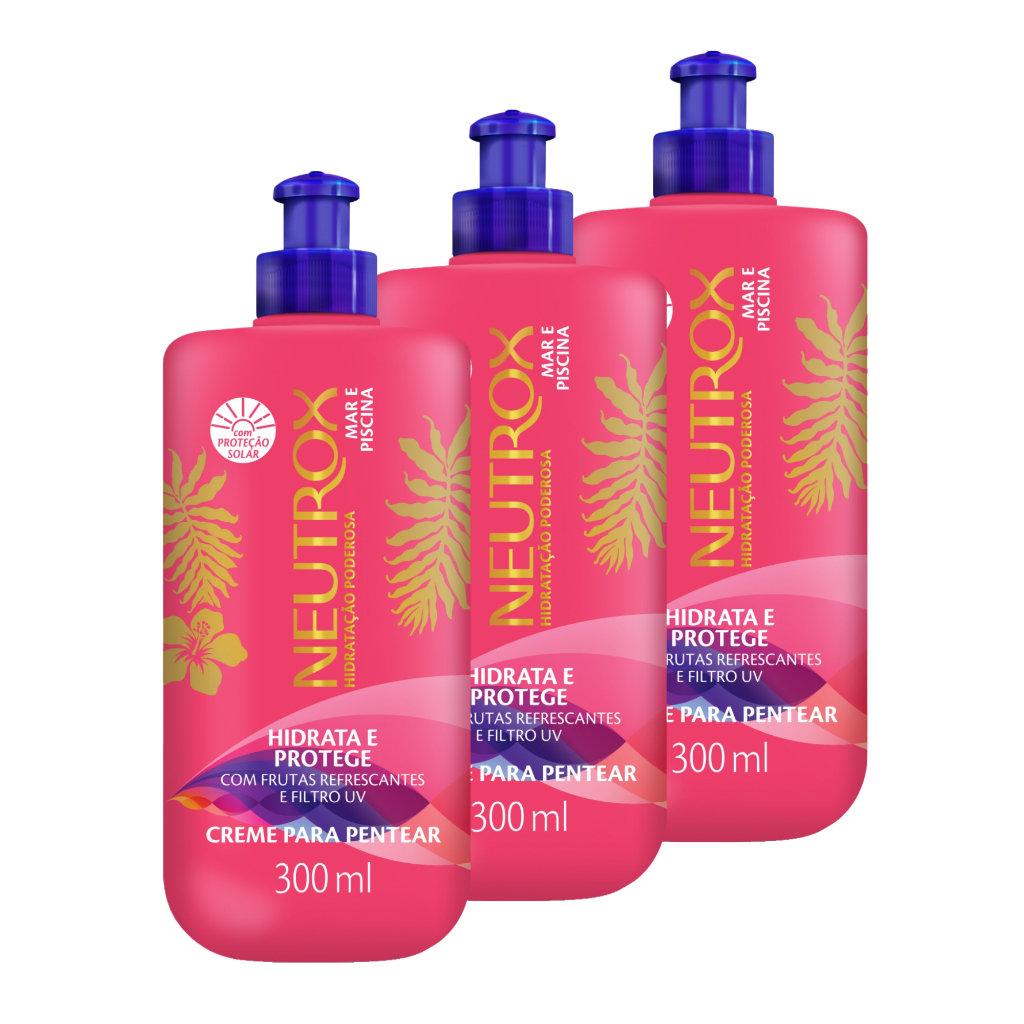 Neutrox Kit 3 Creme de Pentear Mar e Piscina 300ml | Shopee Brasil