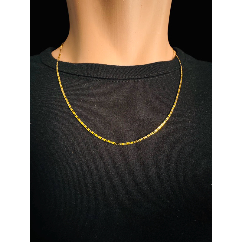 CORRENTE CORRENTINHA UNISSEX PIASTRINI BANHADA A OURO 18K CORDÃO FINO 2MM 45 CM FECHO ...